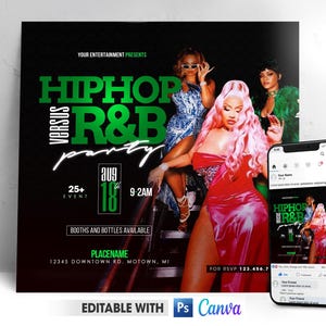 Editable Hiphop Vs. R&B Invitation, Hip-hop Rnb Party Flyer Template - Etsy