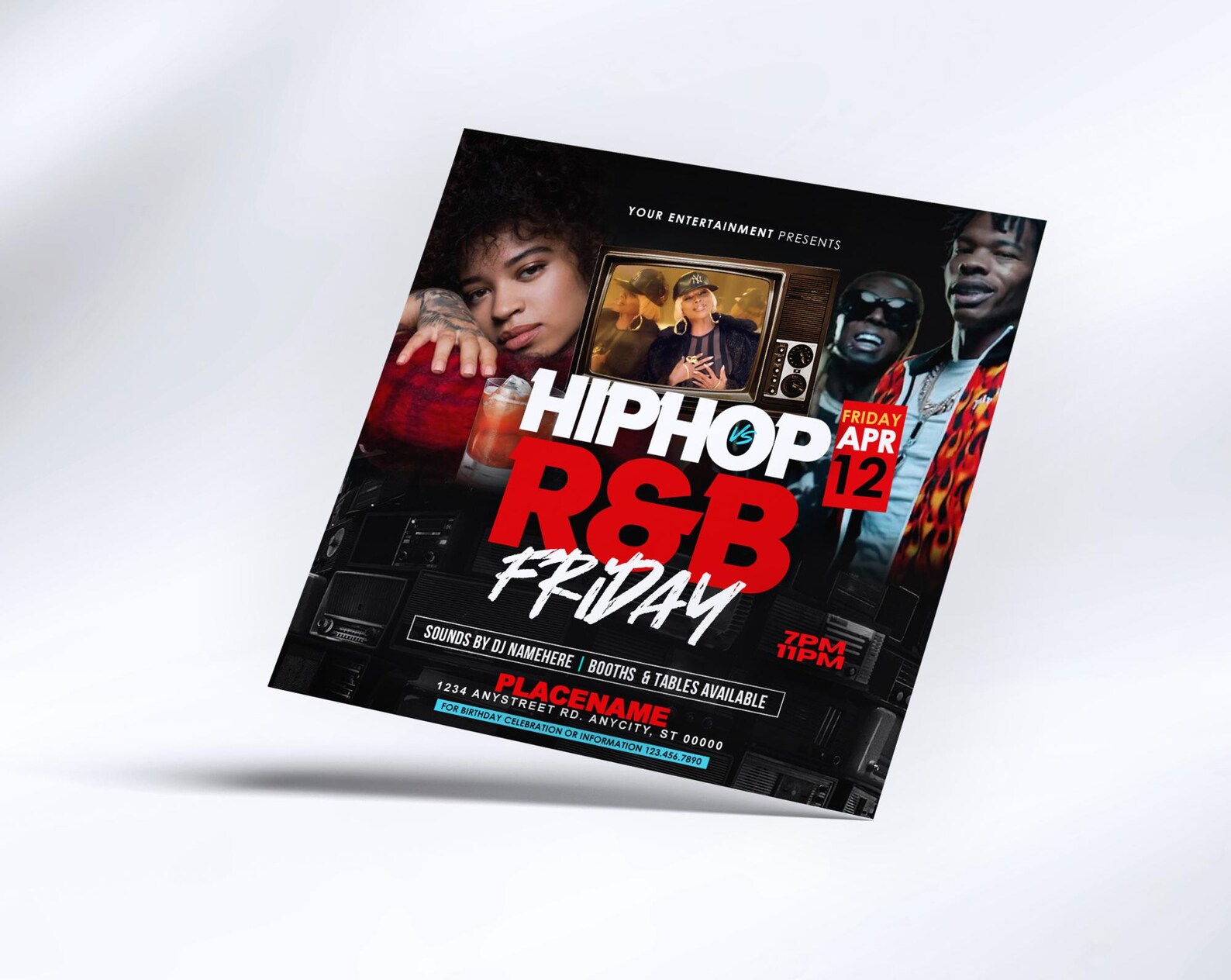 Editable Hiphop Vs. R&B Invitation, Hiphop Rnb Fridays Flyer Template ...