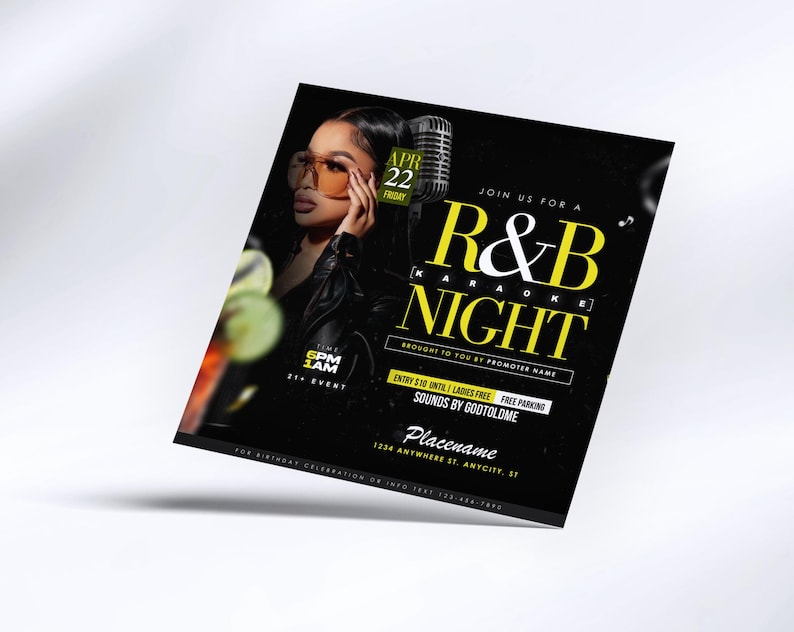 Editable R&B Karaoke Invitation, Rnb Karaoke Flyer Template, Party ...