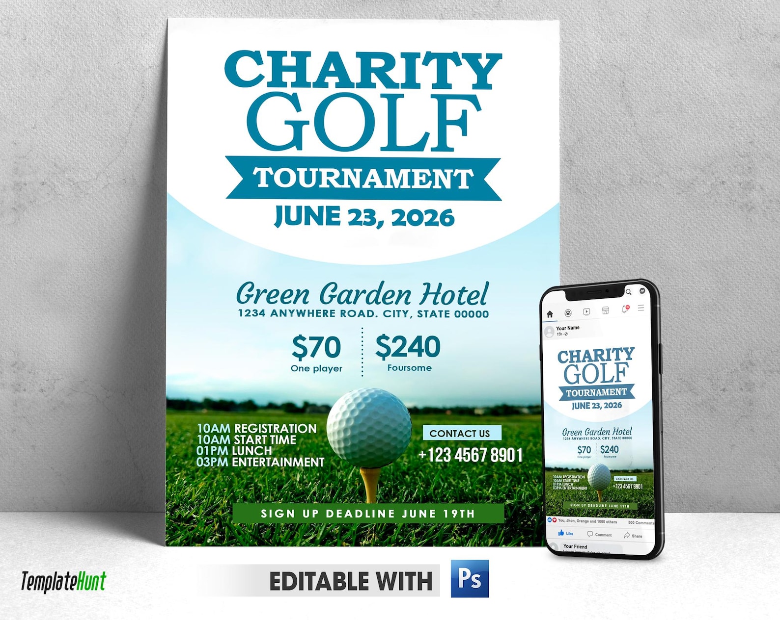 Editable Golf Tournament Flyer - Etsy