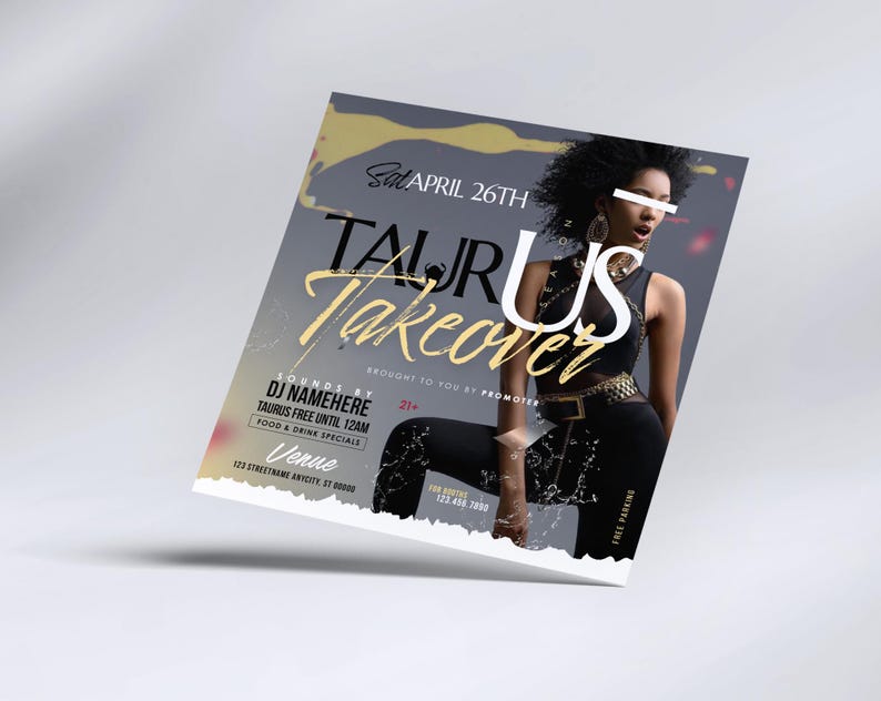 Editable Taurus Season Takeover Flyer Template - Etsy