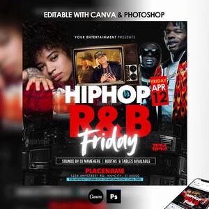 Editable Hiphop Vs. R&B Invitation, Hiphop Rnb Fridays Flyer Template ...