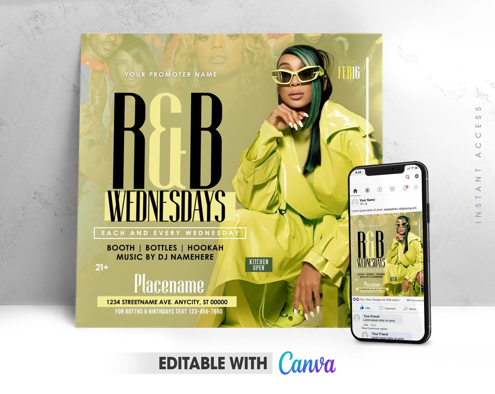 Editable R&B Wednesday Invitation Template - Etsy