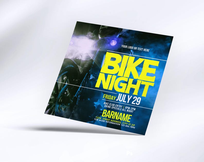 Editable Bike Night Flyer, Digital Bike Club Template - Etsy