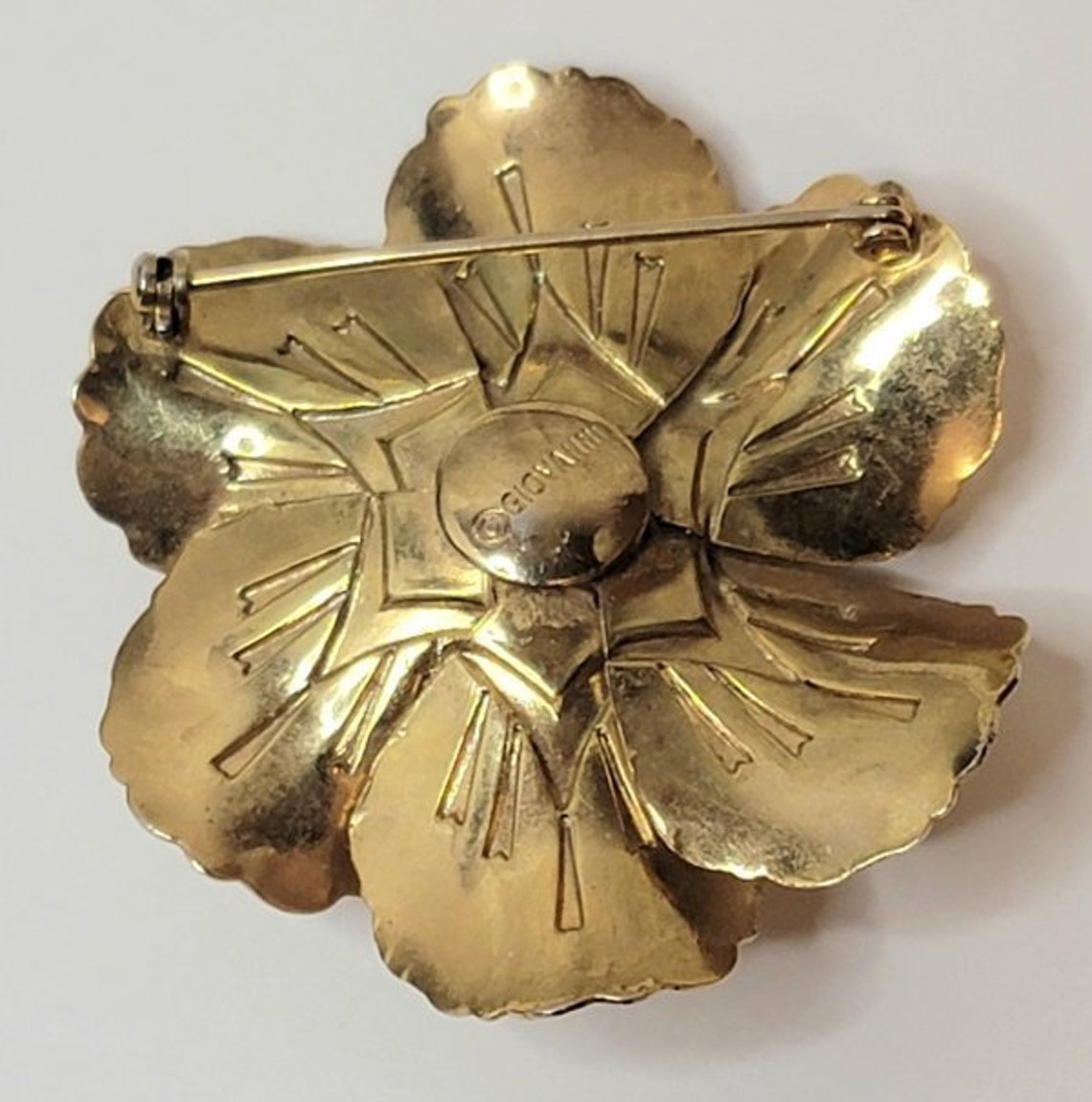 Vintage Goldtoned Signed Giovanni Flower Brooch Pin - Etsy