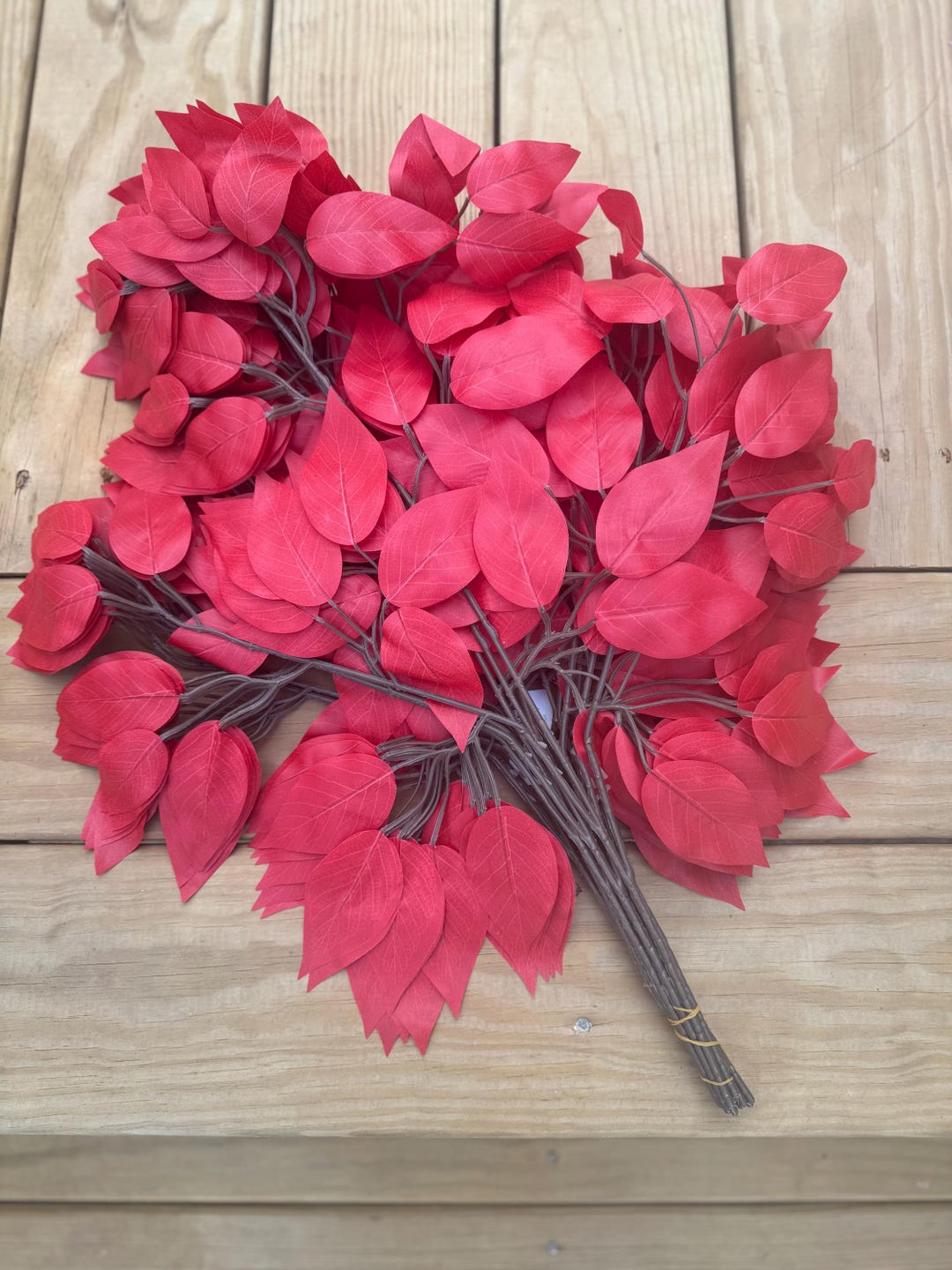 23” Artificial Colored Ficus: Leaf Stem Bundle of 12, Ficus Leaves ...