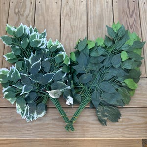 23” Artifical Ficus Stems (bundle of 12), Green or Variegated Ficus ...