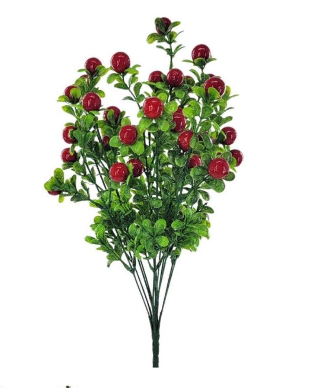 17 . 5 " H X 12 Plastic Large Berry Bush - Red, Greenery for Wreaths ...