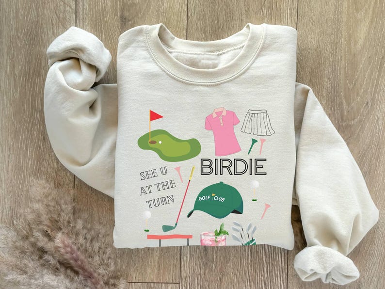 Women Golf Sweater Pink Golf Cart Sweatshirt Funny Golf Sweater Cute ...