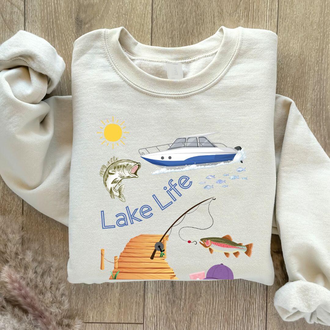 Lake Life Sweatshirt for Her Lake Days Sweater for Fishing Gift for ...