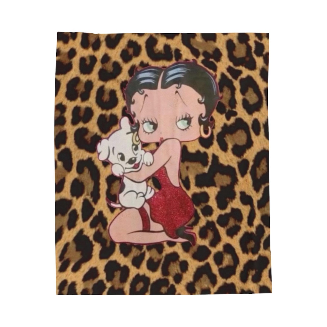 Betty Boop Leopard Print Plush Blanket Cozy Throw, Vintage Decor ...