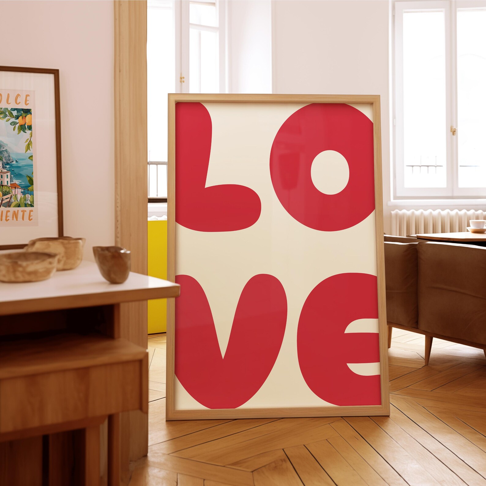 LOVE Typography Poster - Minimalist Amore Print - Y2K Girly Apartment ...