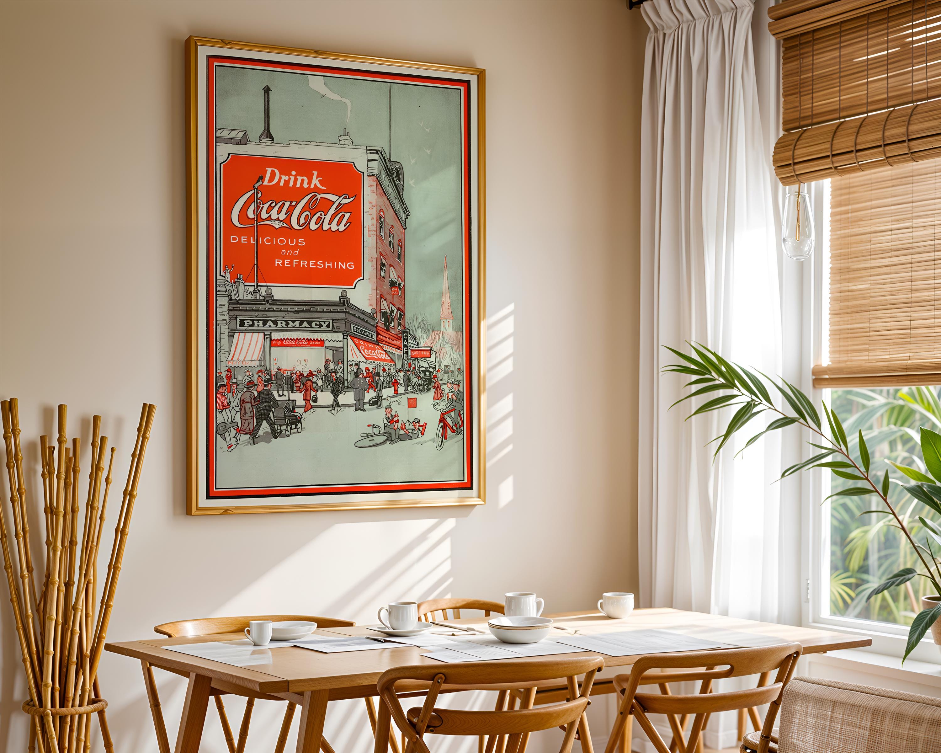 Vintage Coca Cola Poster, Retro Advertising Print, 1920s Soda Ad Art ...