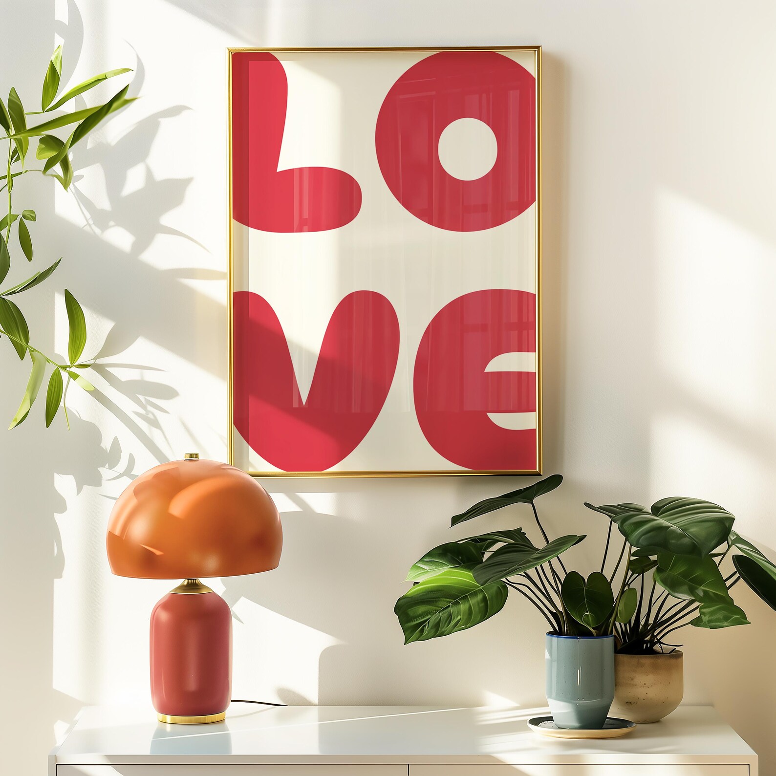 LOVE Typography Poster - Minimalist Amore Print - Y2K Girly Apartment ...