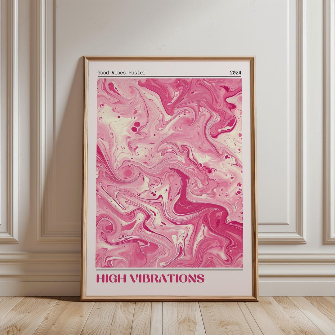 High Vibrations Poster, Good Vibes Wall Art, Retro Abstract Print ...