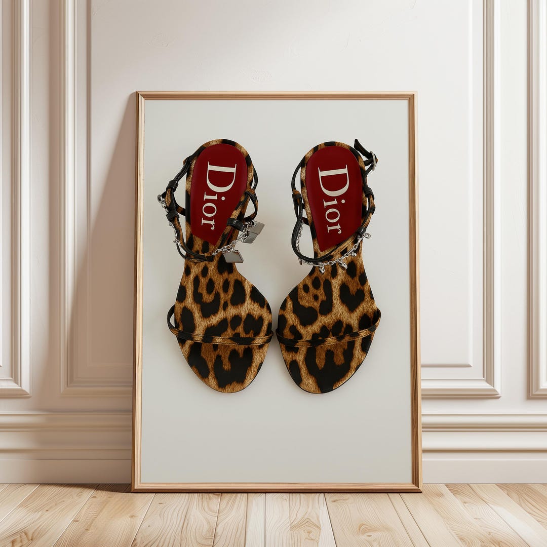 Leopard Dior Sandals Print | Bold Luxury Fashion Poster | Designer ...