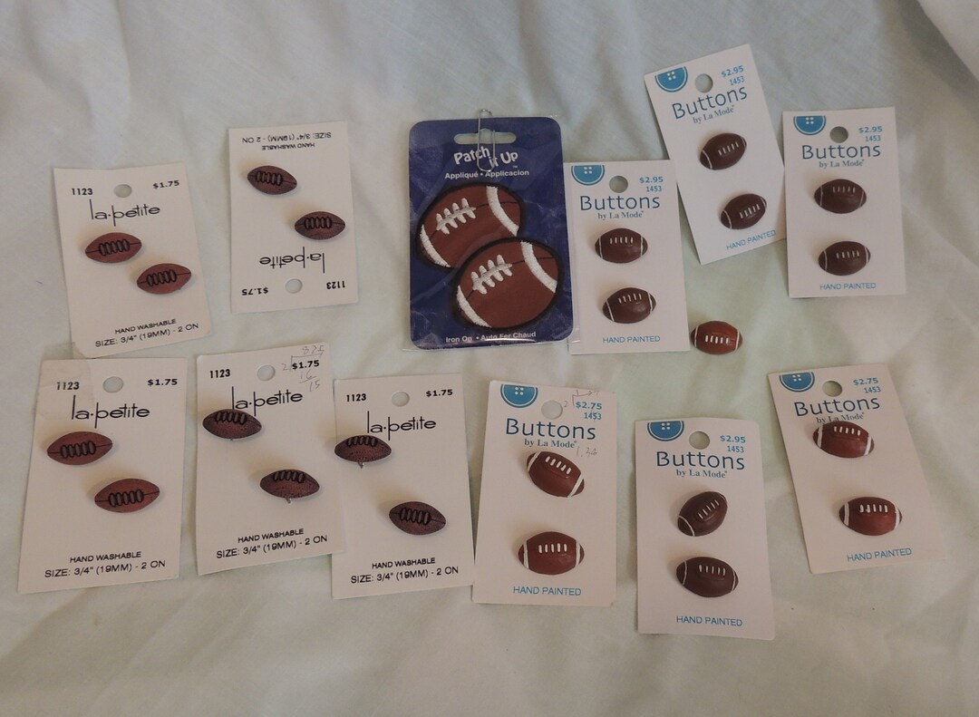 Football Buttons and Football Iron-on Applique Patch - Etsy