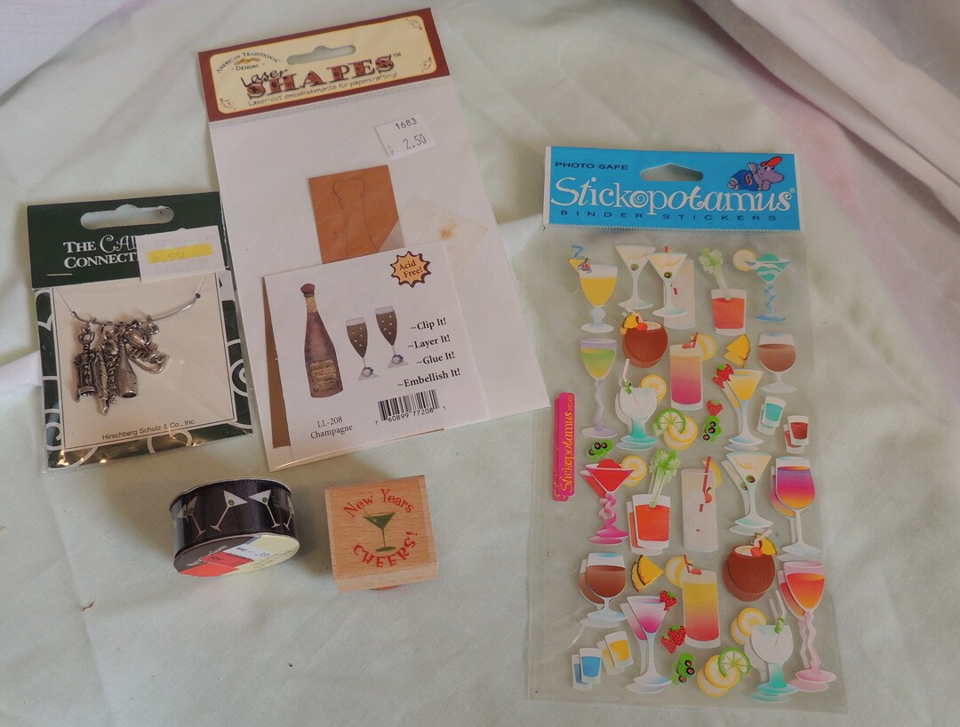 Rubber Stamps Stickers Cheers Wine Time Alcoholic Beverage Cocktails ...