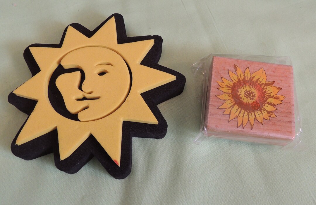 Sun Themed Rubber Stamps Sunflower - Etsy