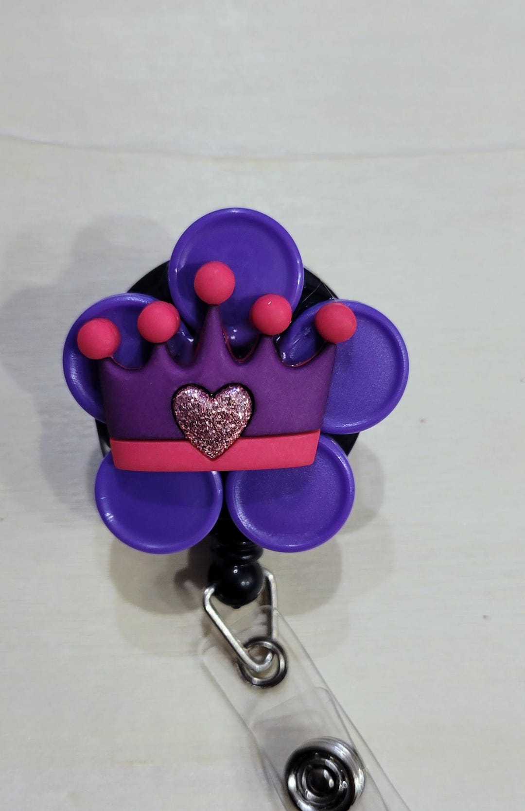 Valentine's Day Badge, Crown Badge, Heart Badge, Retractable Badge ...