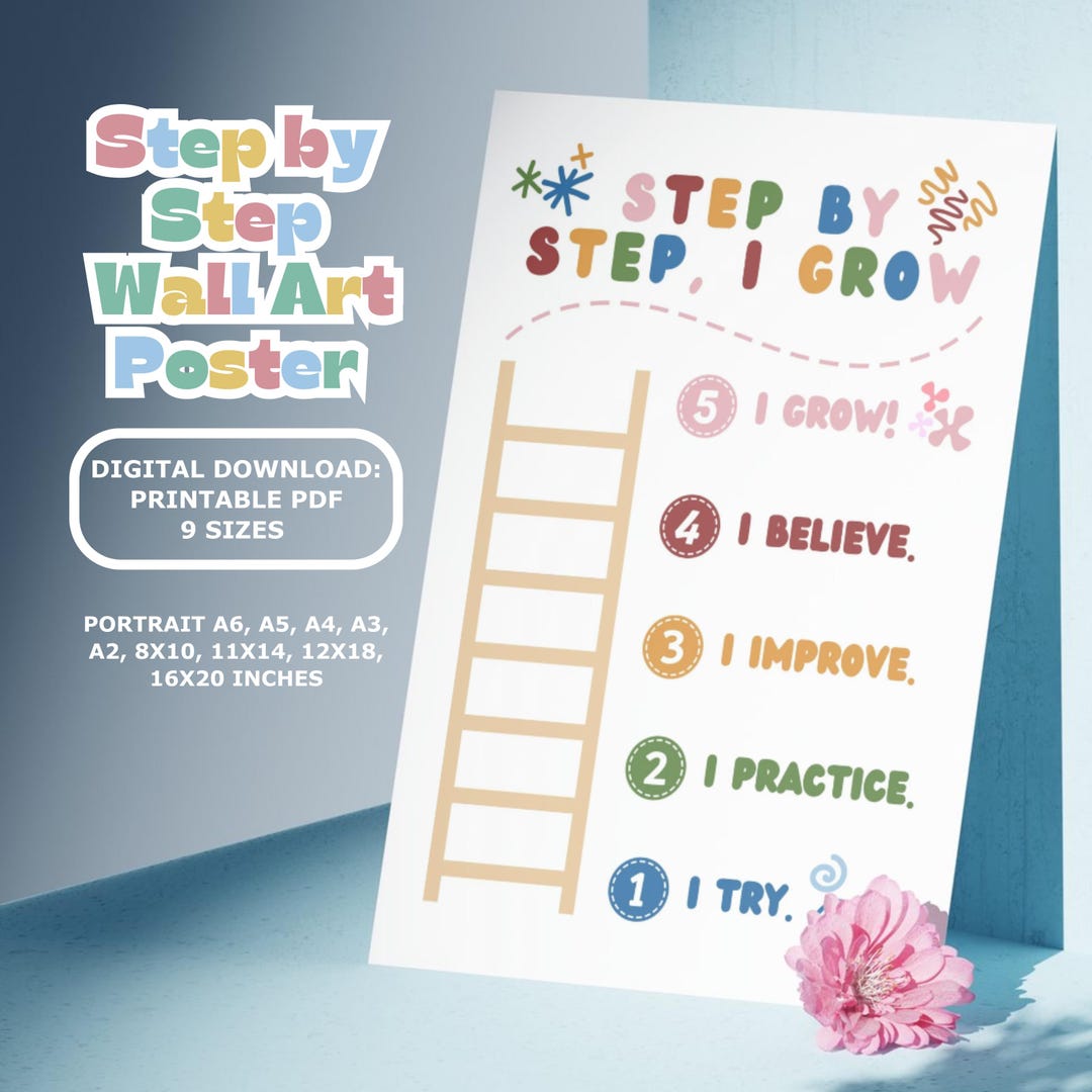 Growth Mindset Printable Poster Classroom Decor, Kids Wall Art, Kids ...