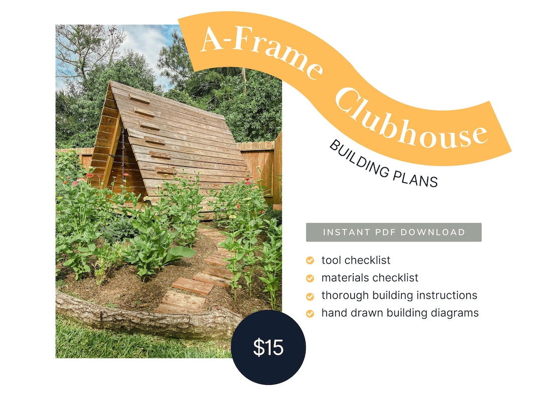 A-frame Clubhouse DIY Building Plans | Instant Download PDF | Backyard ...