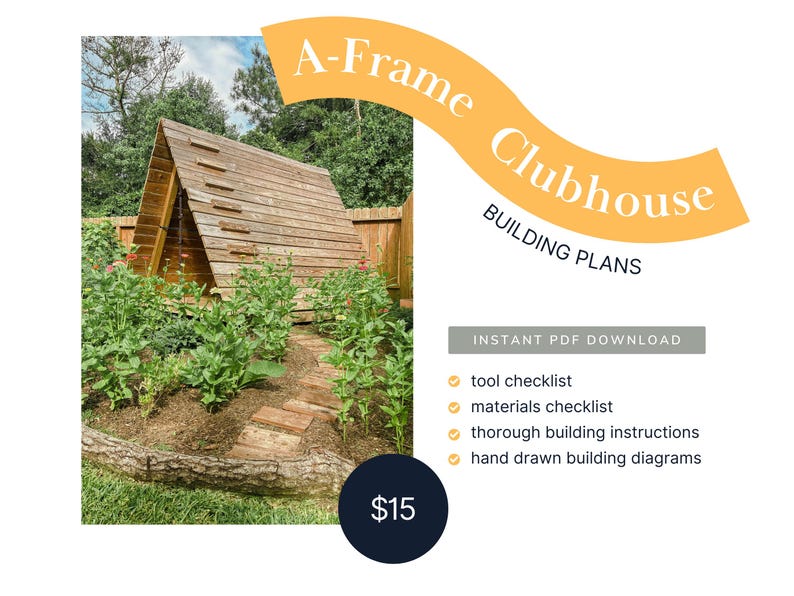 A-frame Clubhouse DIY Building Plans: Backyard Playhouse (instant ...