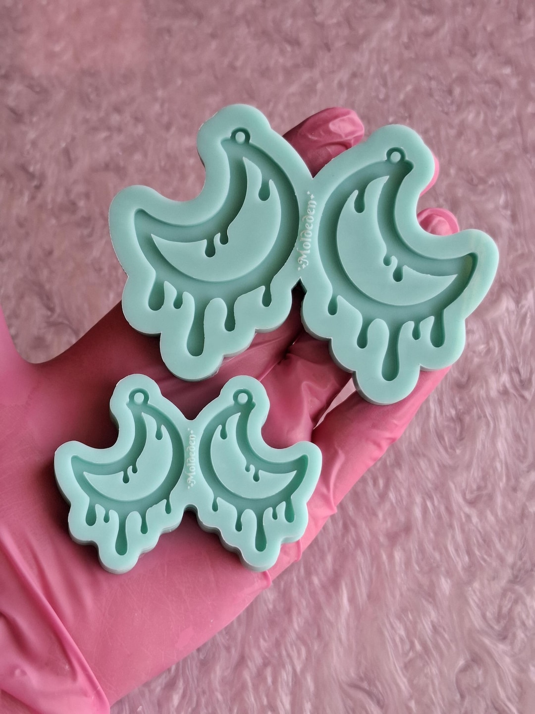 Drip Moon Earring Mold: Silicone Resin Mold, Two Sizes - Etsy