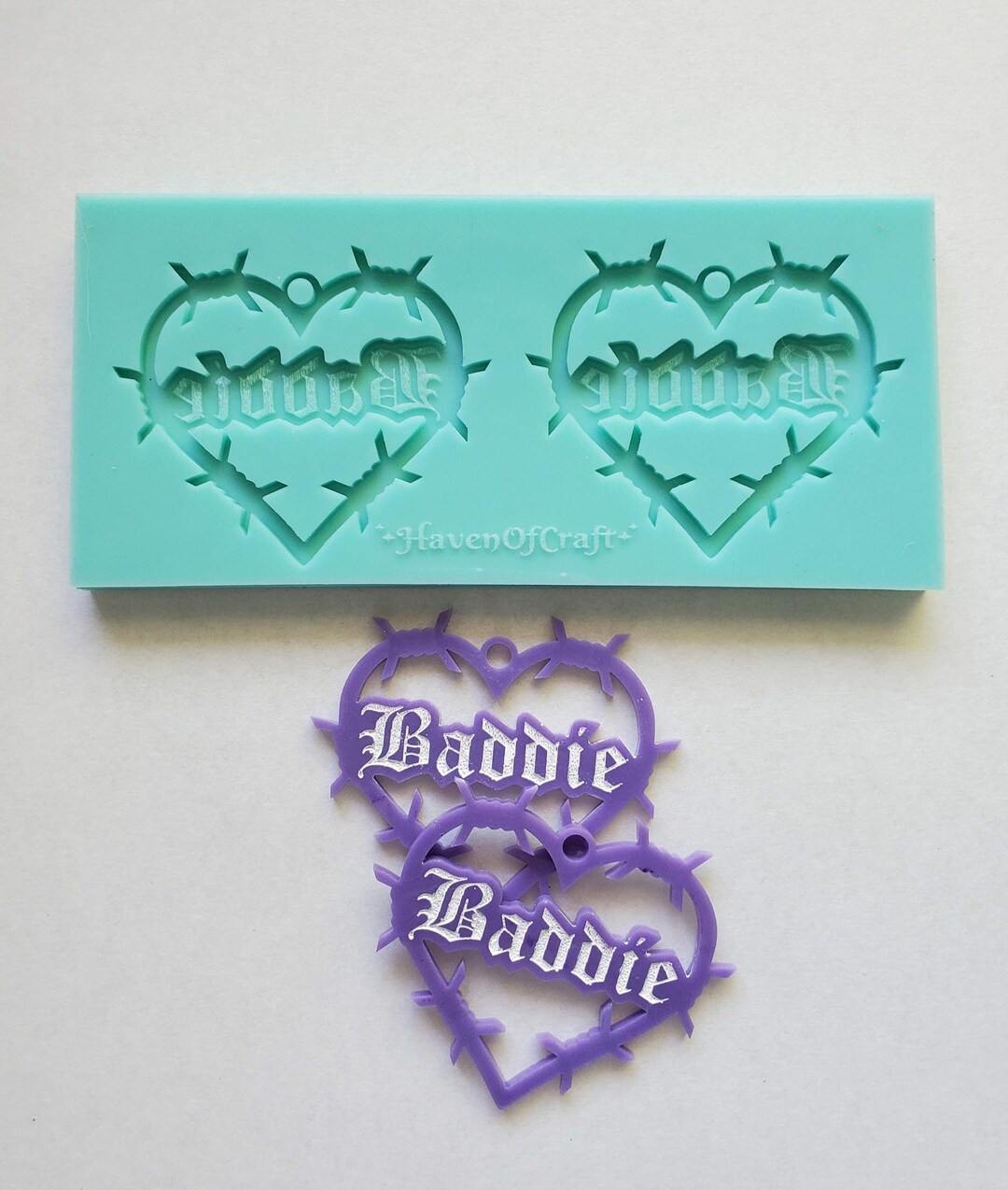 Barbed Heart Earring Mold Baddie Silicone Mold Made to Order - Etsy