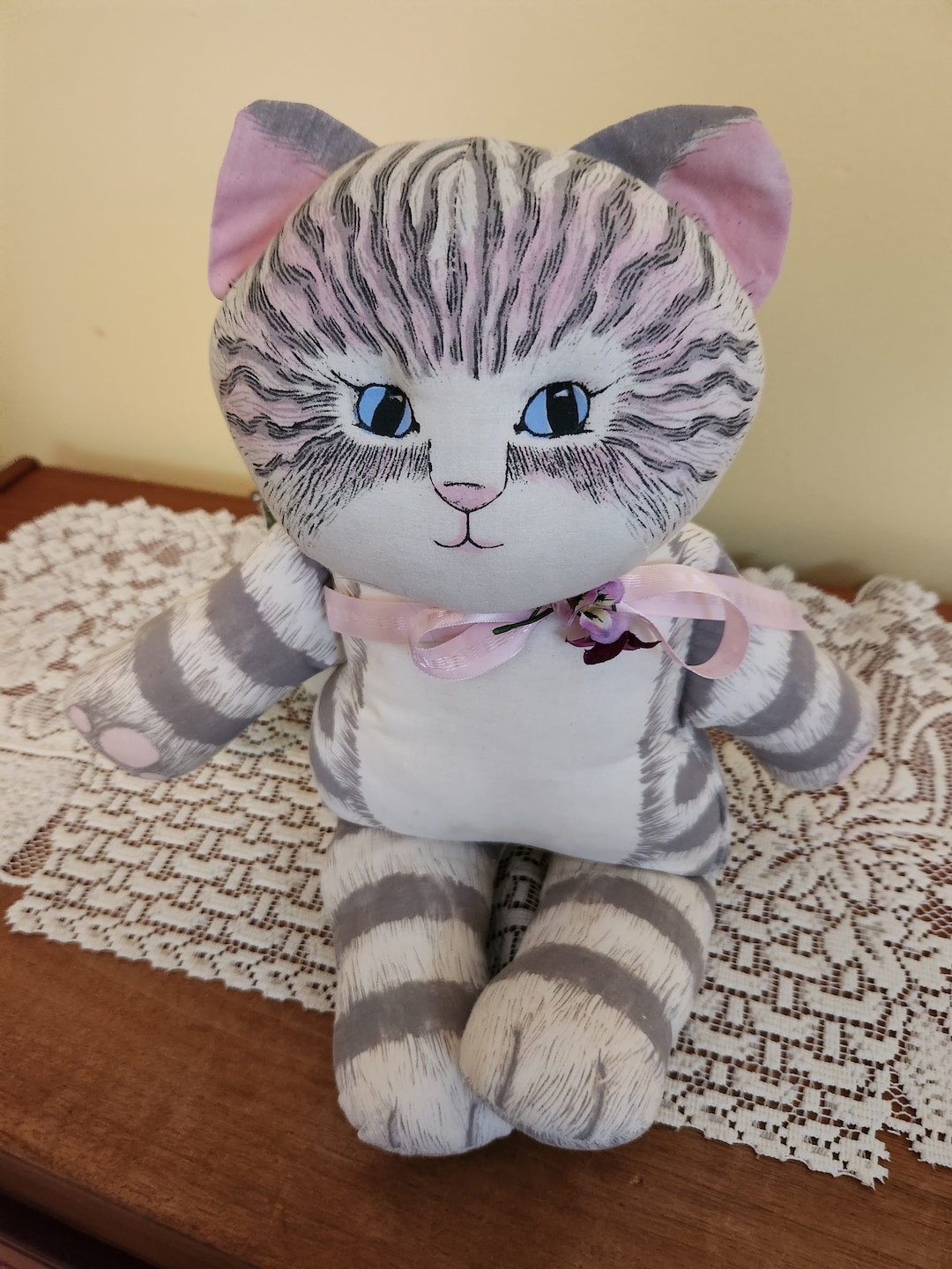 Vintage Dustyn Schear Numbered Fabric Plush Cat, 1990s - Etsy