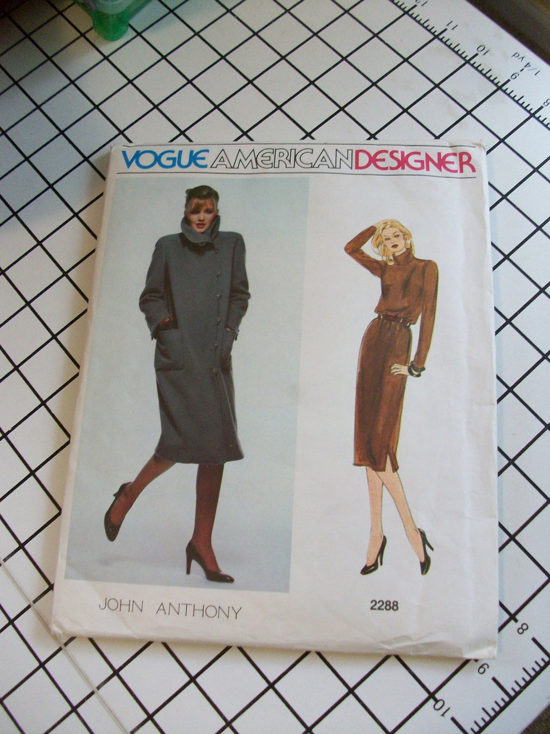 Uncut Vogue John Anthony Designer Pattern, Dress and Coat - Etsy