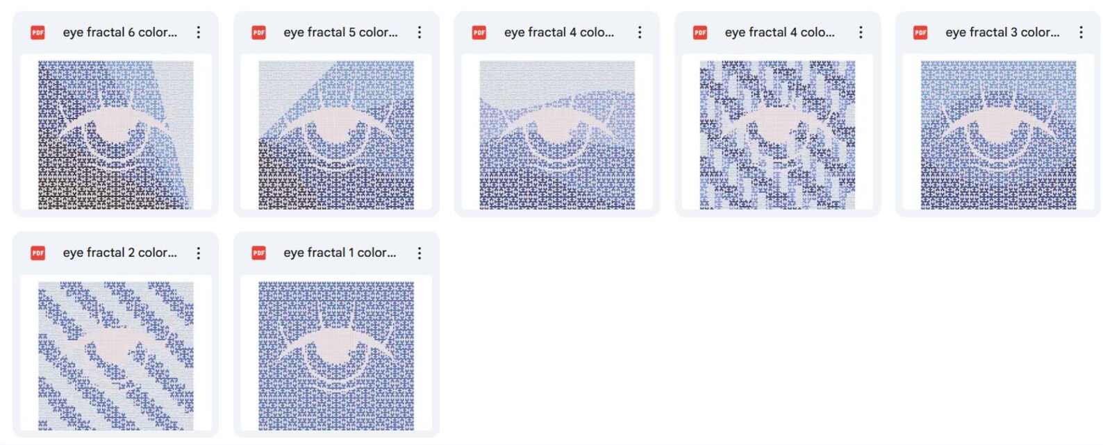 Eye Fractal Cross Stitch Pattern: Customizable Color Design (PDF ...