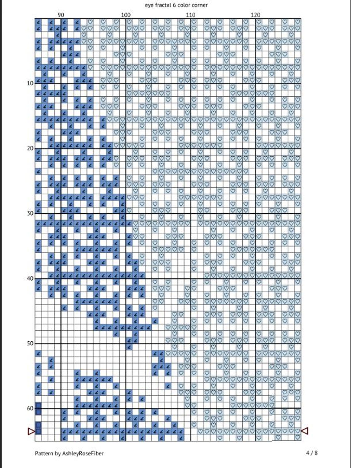 Eye Fractal Cross Stitch Pattern: Customizable Color Design (PDF ...