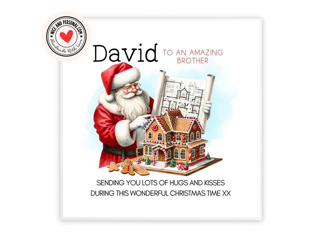 Engineer Santa, Engineering Theme, Personalised Christmas Card for Him ...