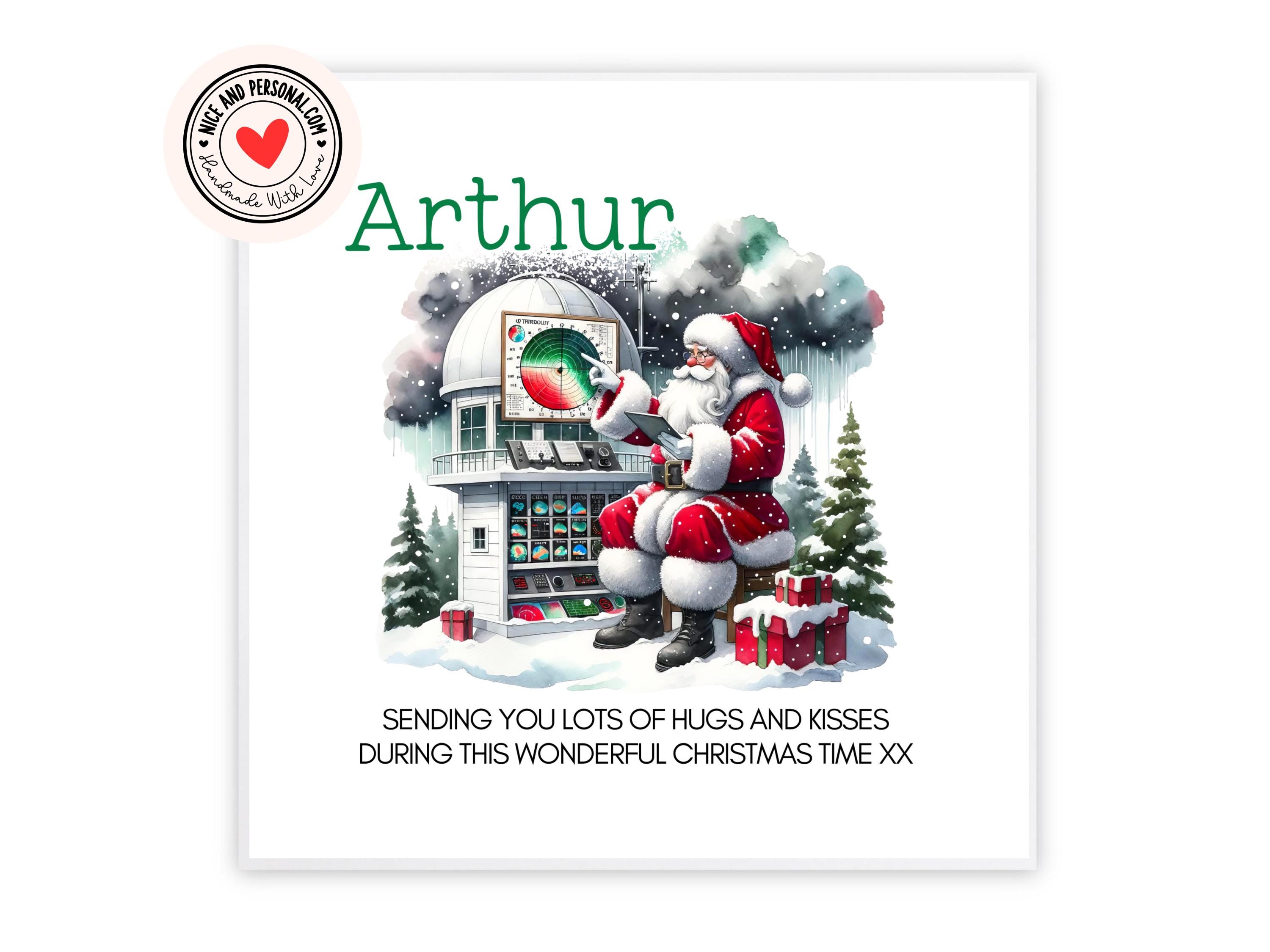 Meteorologist Santa, Weather Theme, Personalised Christmas Card for Him ...