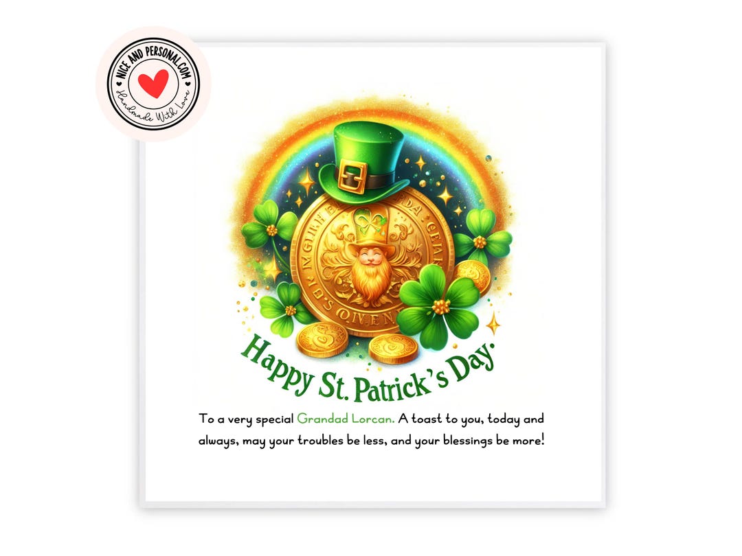 Lucky Gold Coin | St Patrick's Day Greeting Card for Her, Him, Daughter ...