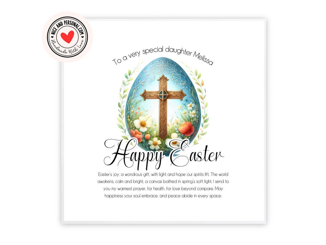 Easter Poem Card | Happy Easter Greeting Card for Him, Her, Son ...