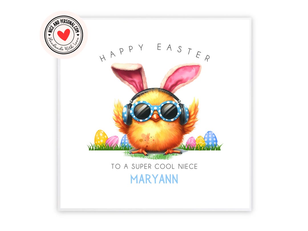 Super Cool Easter Chick | Happy Easter Greeting Card for Him, Her, Son ...