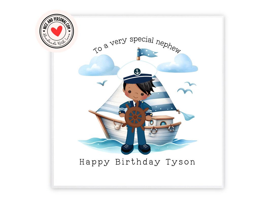 Sailor Birthday Card, Boat Birthday Card | Congratulations, Good Luck ...