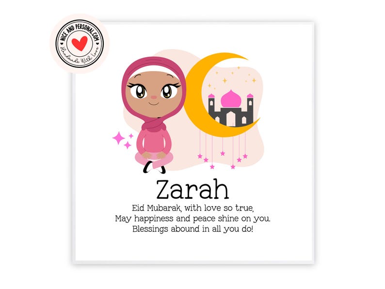 Eid Card for Kids | Islamic Card for Her, Him, Girl, Boy, Daughter, Son ...