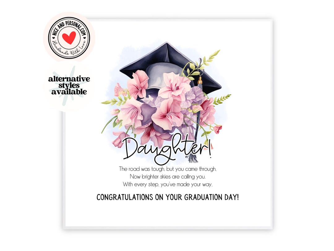 Purple Graduation Card, Personalised Graduation Poem Card for Her ...