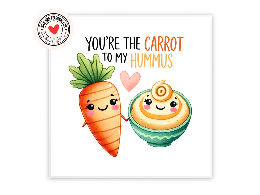 Carrot to My Hummus Card | Valentine's Day Card for Him, Her, Husband ...