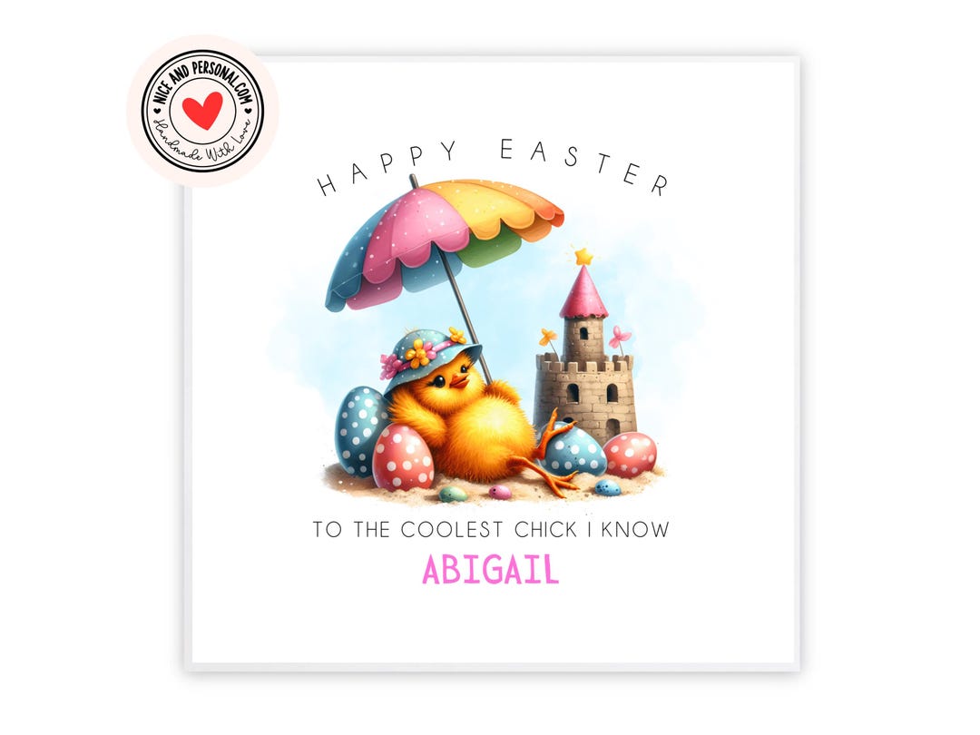 Easter Chick on A Beach | Happy Easter Greeting Card for Him, Her, Son ...