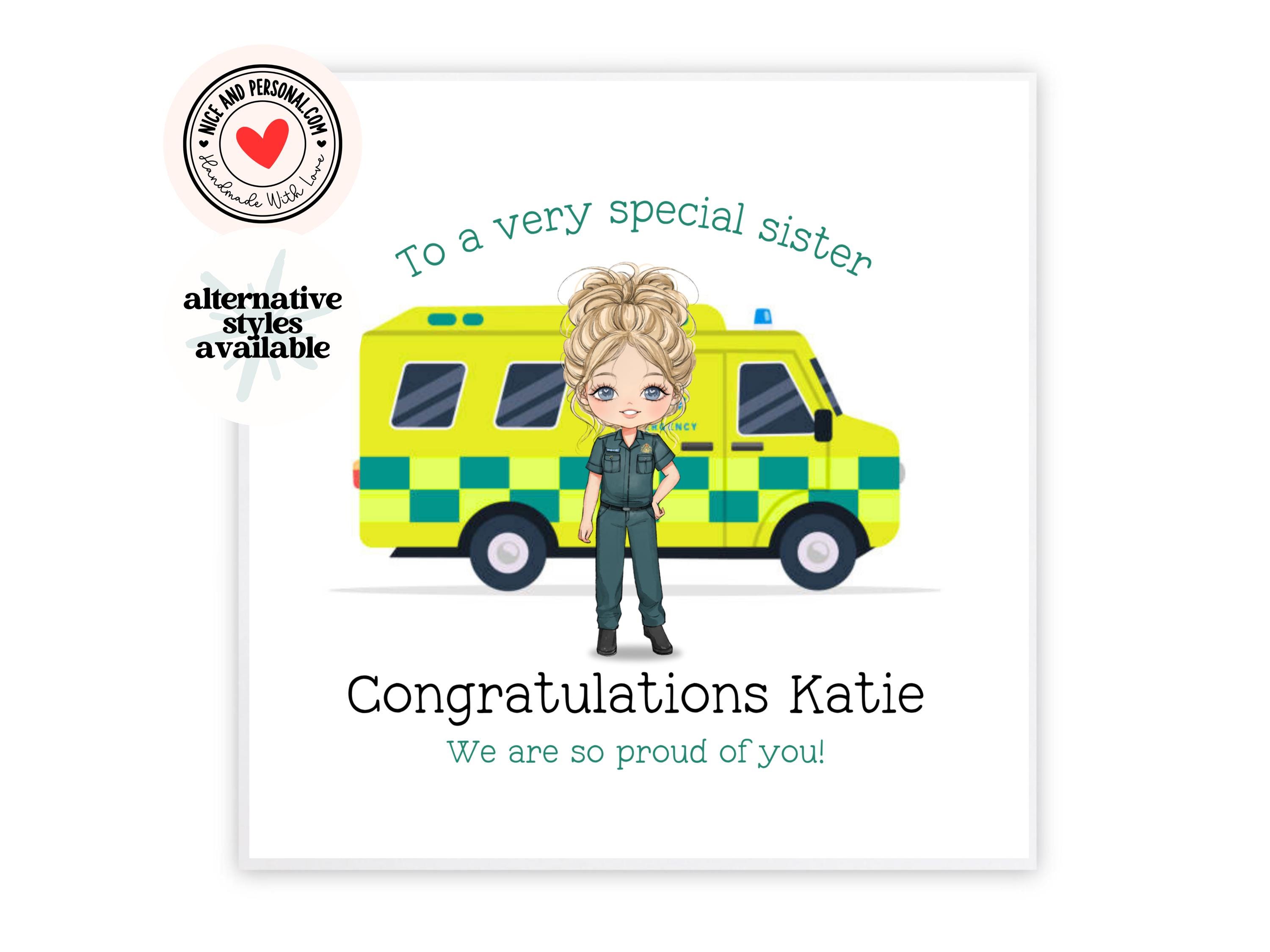 Paramedic Card, Ambulance Card, Personalised Card for Daughter, Friend ...