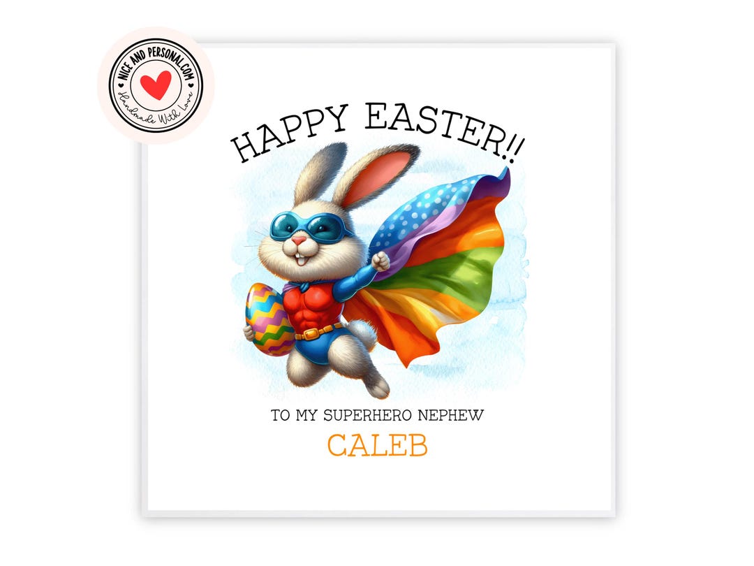 Superhero Easter Bunny | Happy Easter Greeting Card for Him, Her, Son ...