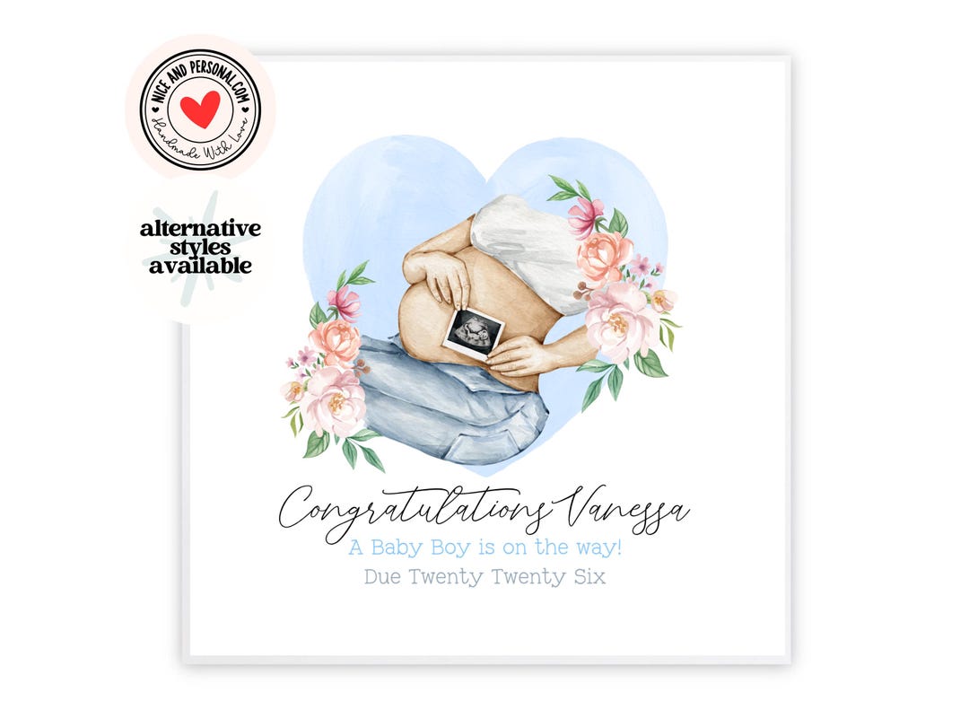 Pregnancy Scan New Baby Card, Baby Shower Card, Pregnancy Card, New ...