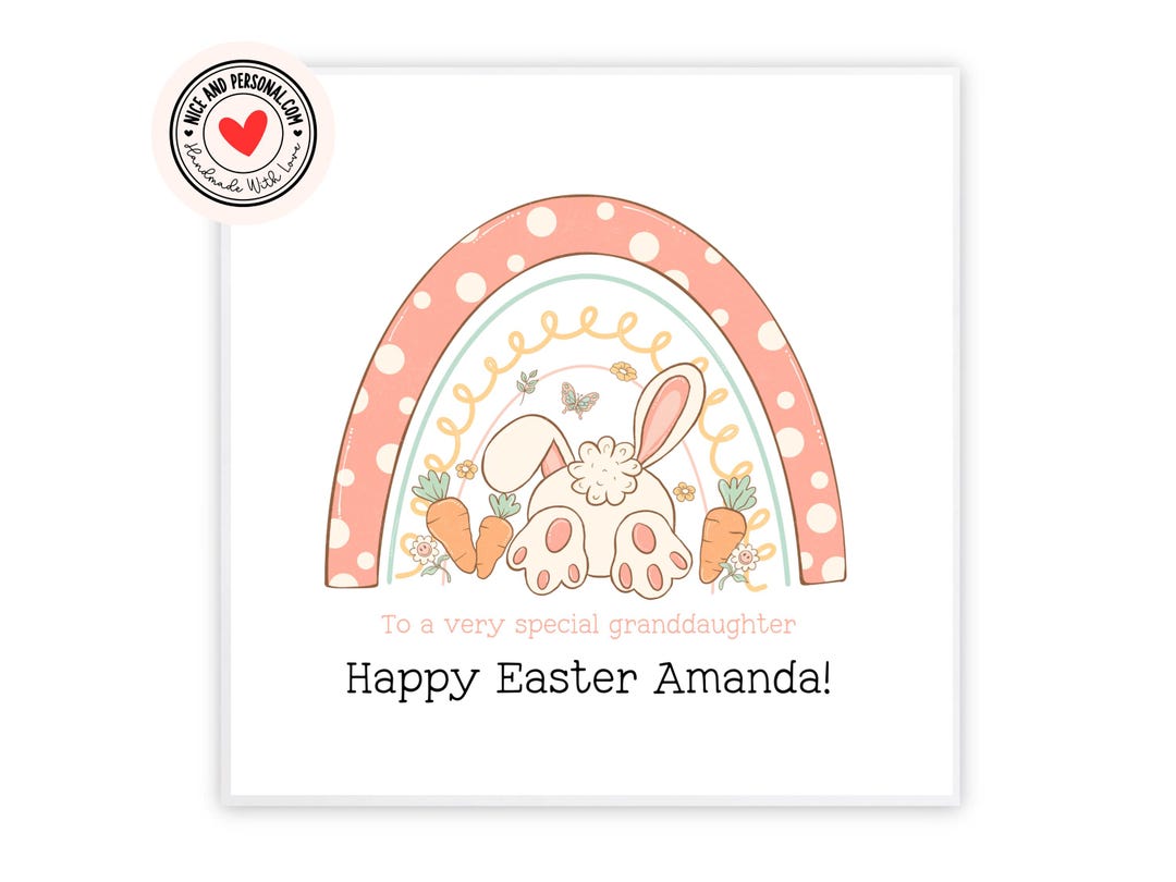 Easter Bunny Rainbow | Happy Easter Greeting Card for Her, Goddaughter ...