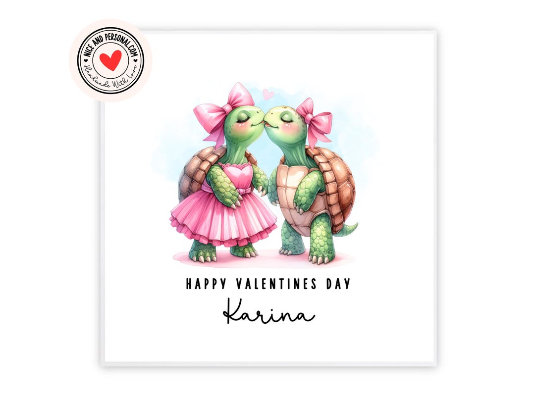 Cute Turtle I Love You Card | Valentine's Day Card for Him, Her ...