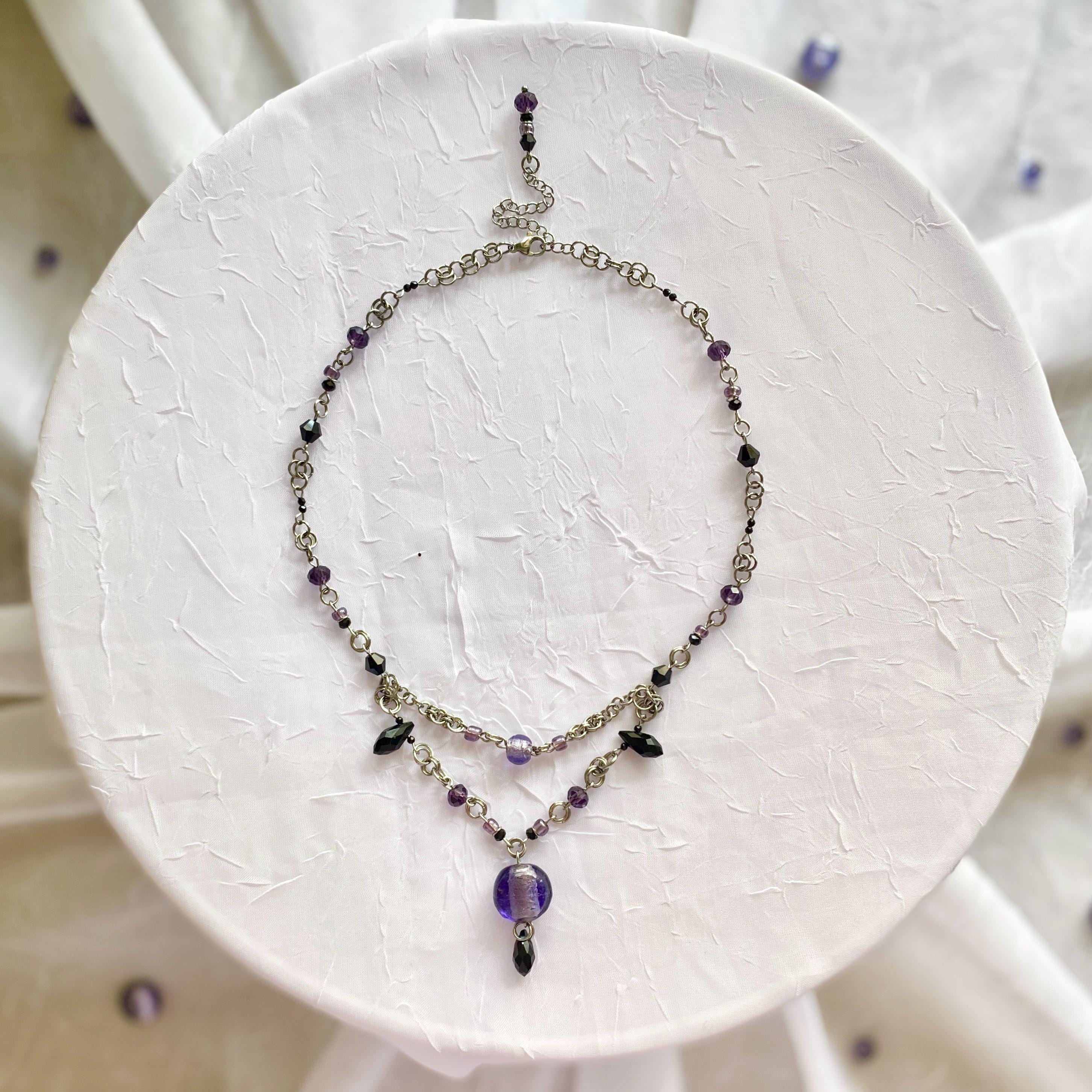Whimsigoth Layered Necklace: Czech Glass Beaded, Stainless Steel - Etsy