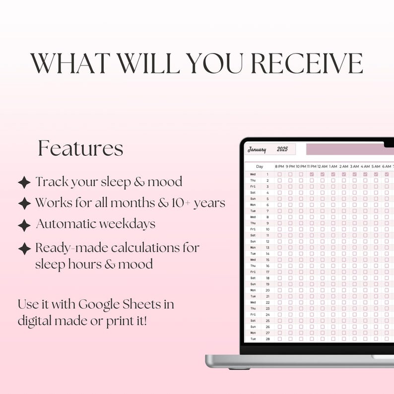 Sleep Tracker Printable | Monthly, Daily Sleep Journal | Sleep Quality ...